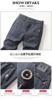 China Grey Army Green Washed Mid Waist Breathable mens pants wholesale Solid Color Youth Trend Custom (P408) for sale