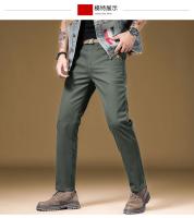 China Grey Army Green Washed Mid Waist Breathable mens pants wholesale Solid Color Youth Trend Custom (P408) for sale