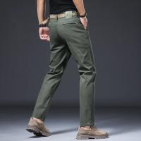 China Grey Army Green Daily Washed Mid Waist mens pants wholesale Solid Color Urban Fashion Custom (P408) for sale