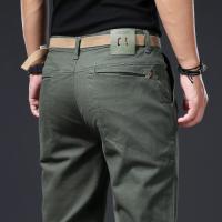 China Grey Army Green Daily Washed Mid Waist mens pants wholesale Solid Color Urban Fashion Custom (P408) for sale