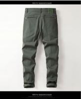 China Grey Army Green Daily Washed Mid Waist mens pants wholesale Solid Color Urban Fashion Custom (P408) for sale
