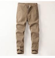 China Washed Mid Waist Khaki Grey mens pants wholesale Solid Color Youth Trend Custom (P406) for sale