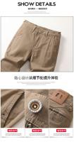 China #8721 Daily Washed Mid Waist mens pants wholesale Khaki Grey Solid Color Custom (P406) for sale