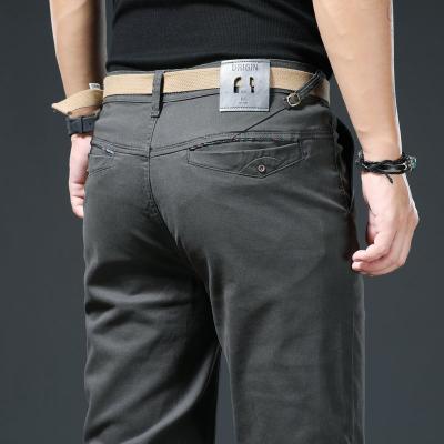 China #4205 Daily Washed Mid Waist mens pants wholesale Khaki Grey Solid Color Custom (P406) for sale