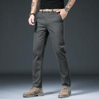 China #4205 Daily Washed Mid Waist mens pants wholesale Khaki Grey Solid Color Custom (P406) for sale