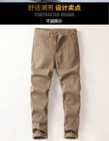 China #4205 Daily Washed Mid Waist mens pants wholesale Khaki Grey Solid Color Custom (P406) for sale