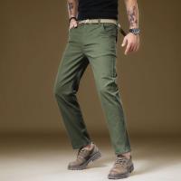 China Straight Pant Basic Daily Washed mens pants wholesale Mid Waist Solid Color Custom (P405) for sale