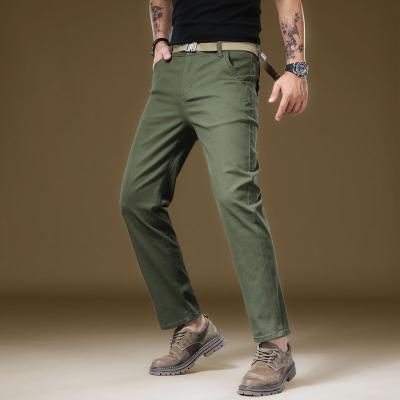 China Straight Pant Basic Daily Washed mens pants wholesale Mid Waist Solid Color Custom (P405) for sale