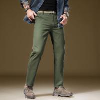 China Straight Pant Basic Daily Washed mens pants wholesale Mid Waist Solid Color Custom (P405) for sale