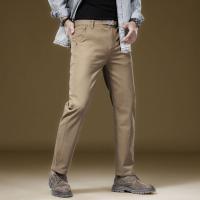 China Straight Pant Basic Daily Washed mens pants wholesale Mid Waist Solid Color Custom (P405) for sale