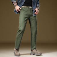 China Straight Pant Basic Daily Washed mens pants wholesale Mid Waist Solid Color Custom (P405) for sale