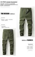 China Straight Pant Basic Daily Washed mens pants wholesale Mid Waist Solid Color Custom (P405) for sale
