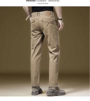 China Straight Pant Basic Daily Washed mens pants wholesale Mid Waist Solid Color Custom (P405) for sale