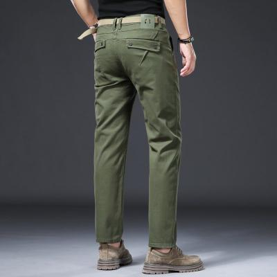 China Army Green Khaki Basic Daily Washed mens pants wholesale Mid Waist Solid Color Custom (P405) for sale