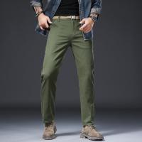 China Army Green Khaki Basic Daily Washed mens pants wholesale Mid Waist Solid Color Custom (P405) for sale