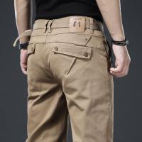 China Army Green Khaki Basic Daily Washed mens pants wholesale Mid Waist Solid Color Custom (P405) for sale
