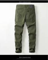 China Army Green Khaki Basic Daily Washed mens pants wholesale Mid Waist Solid Color Custom (P405) for sale