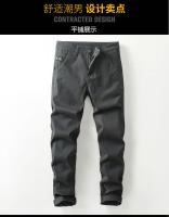 China Basic Washed Mid Waist mens pants wholesale Solid Color Slight Stretch Custom (P404) for sale