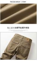 China Khaki Dark Grey Basic Washed Mid Waist mens pants wholesale Breathable Solid Color Custom (P404) for sale