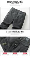China Khaki Dark Grey Basic Washed Mid Waist mens pants wholesale Breathable Solid Color Custom (P404) for sale
