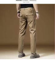 China Khaki Dark Grey Basic Washed Mid Waist mens pants wholesale Breathable Solid Color Custom (P404) for sale