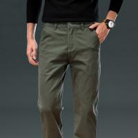 China Washed Mid Waist Youth Trend mens pants wholesale Slight Stretch Dark Green Dark Grey Custom (P402) for sale