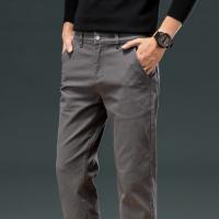 China Washed Mid Waist Youth Trend mens pants wholesale Slight Stretch Dark Green Dark Grey Custom (P402) for sale