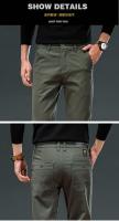 China Washed Mid Waist Youth Trend mens pants wholesale Slight Stretch Dark Green Dark Grey Custom (P402) for sale