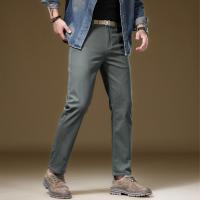 China Dark Green Dark Grey Washed Mid Waist Breathable mens pants wholesale Solid Color Youth Trend Custom (P402) for sale
