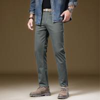 China Dark Green Dark Grey Washed Mid Waist Breathable mens pants wholesale Solid Color Youth Trend Custom (P402) for sale