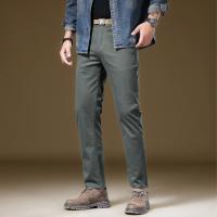 China Dark Green Dark Grey Washed Mid Waist Breathable mens pants wholesale Solid Color Youth Trend Custom (P402) for sale