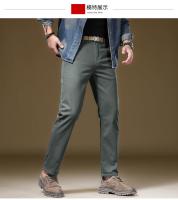 China Dark Green Dark Grey Washed Mid Waist Breathable mens pants wholesale Solid Color Youth Trend Custom (P402) for sale