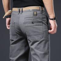 China Dark Green Dark Grey Daily Washed Mid Waist mens pants wholesale Solid Color Youth Trend Custom (P402) for sale