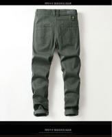 China Dark Green Dark Grey Daily Washed Mid Waist mens pants wholesale Solid Color Youth Trend Custom (P402) for sale