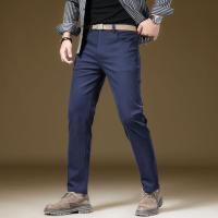 China Straight Pant Daily Washed Mid Waist mens pants wholesale Breathable Solid Color Custom (P407) for sale