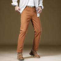 China Straight Pant Daily Washed Mid Waist mens pants wholesale Breathable Solid Color Custom (P407) for sale