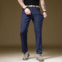 China Straight Pant Daily Washed Mid Waist mens pants wholesale Breathable Solid Color Custom (P407) for sale