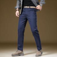 China Straight Pant Daily Washed Mid Waist mens pants wholesale Breathable Solid Color Custom (P407) for sale