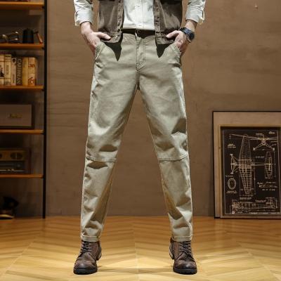 China #8311 Daily Washed Mid Waist jogger pants wholesale Grey Khaki Breathable Custom (HY601) for sale