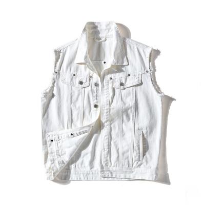 China Single Breasted Basic White Black Cotton 100% wholesale denim vest for Summer 2026 Metal Accent Custom (MJ580) for sale