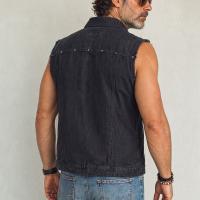 China Single Breasted Basic White Black Cotton 100% wholesale denim vest for Summer 2026 Metal Accent Custom (MJ580) for sale