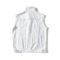 China Single Breasted Basic White Black Cotton 100% wholesale denim vest for Summer 2026 Metal Accent Custom (MJ580) for sale