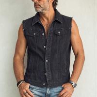 China Single Breasted Basic White Black Cotton 100% wholesale denim vest for Summer 2026 Metal Accent Custom (MJ580) for sale