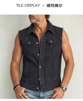 China Single Breasted Basic White Black Cotton 100% wholesale denim vest for Summer 2026 Metal Accent Custom (MJ580) for sale