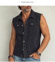 China Single Breasted Basic White Black Cotton 100% wholesale denim vest for Summer 2026 Metal Accent Custom (MJ580) for sale