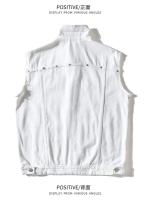 China Single Breasted Basic White Black Cotton 100% wholesale denim vest for Summer 2026 Metal Accent Custom (MJ580) for sale