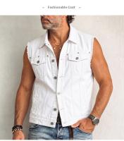 China Single Breasted Basic White Black Cotton 100% wholesale denim vest for Summer 2026 Metal Accent Custom (MJ580) for sale