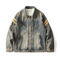 China Panel Daily Washed mens denim jacket wholesale Long Sleeve Lapel Collar Custom (JK772) for sale