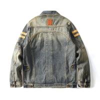 China Panel Daily Washed mens denim jacket wholesale Long Sleeve Lapel Collar Custom (JK772) for sale