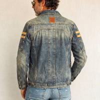 China Panel Daily Washed mens denim jacket wholesale Long Sleeve Lapel Collar Custom (JK772) for sale